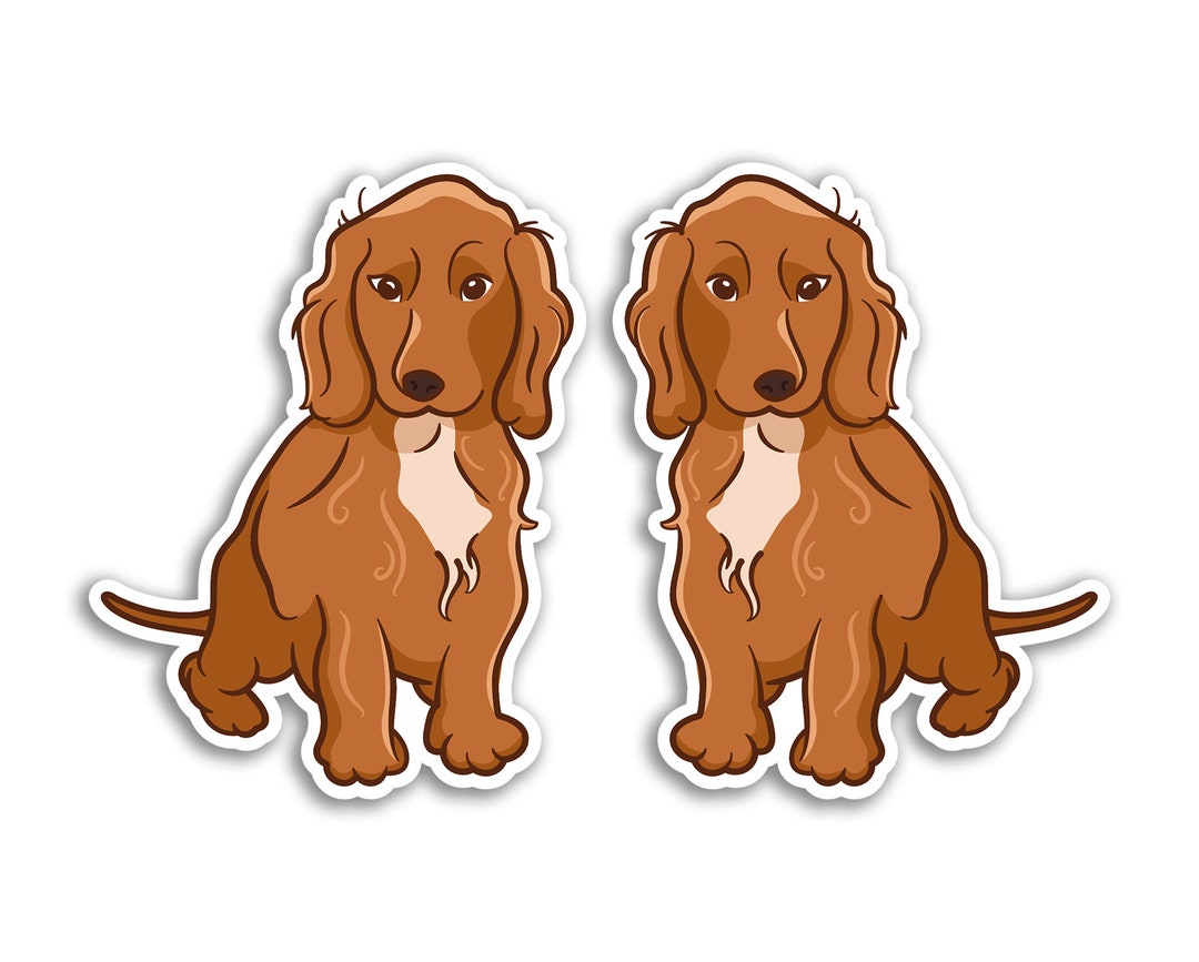 2 X 10cm Cocker Spaniel Dog Vinyl Stickers Ginger Adorable Dogs Puppy ...