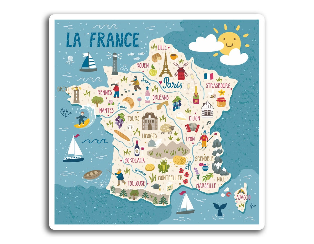 2 X 10cm France French Vinyl Stickers - Map Tourism Holiday Travel ...