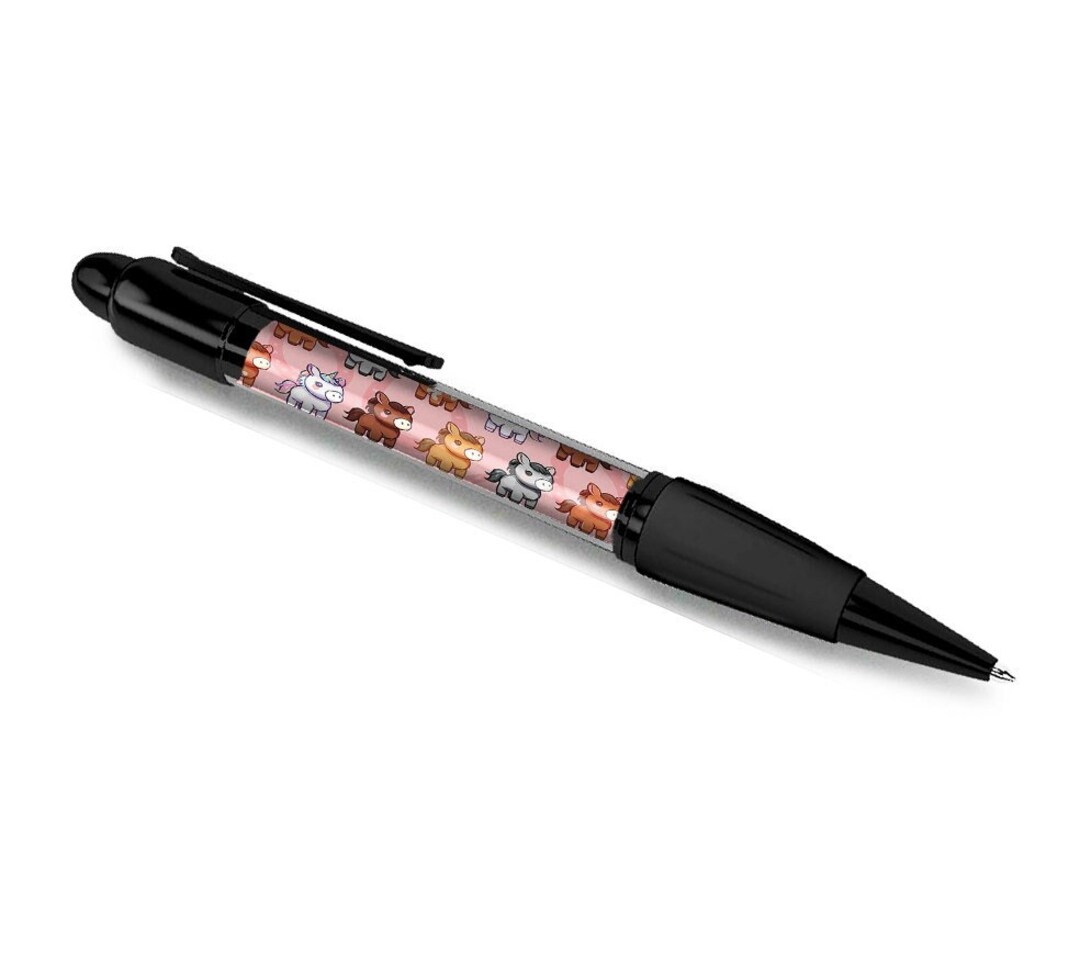 Horse Black Ballpoint Pen - Equestrian Pony Safari Zoo Farm Kawaii ...