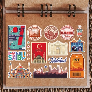 A5 Sticker Sheet Istanbul Landmarks Vinyl Stickers - Turkey Turkish ...