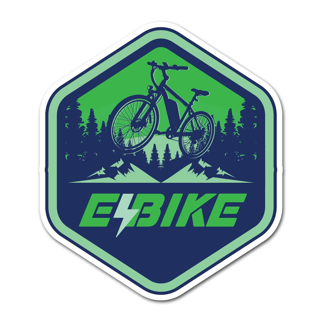 2 X 10cm E-bike Vinyl Stickers - E Bike Electric Mountain MTB Route ...