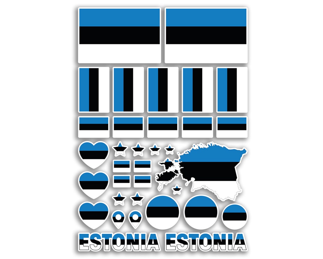 A4 Sticker Sheet Estonia Flags Vinyl Stickers - Estonian Country Europe ...