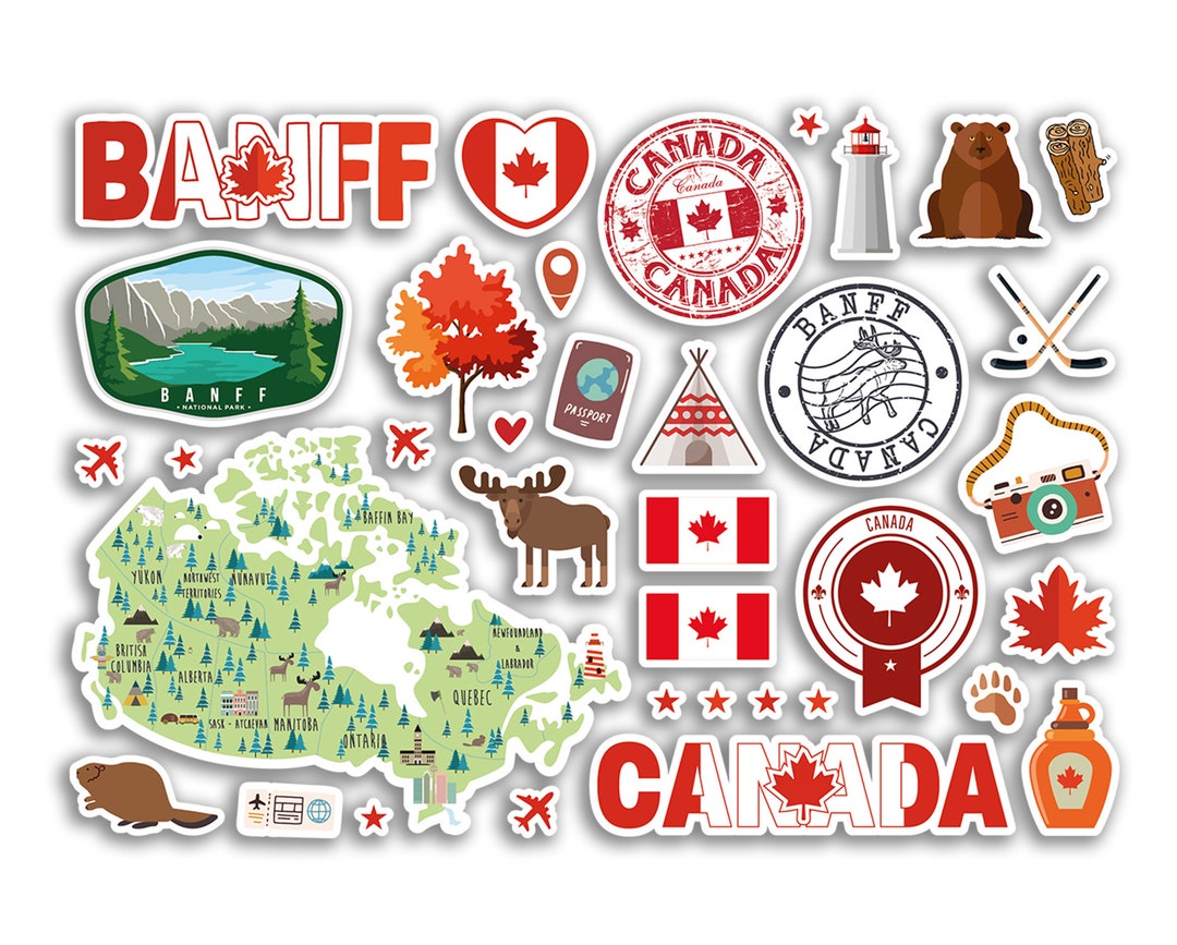A5 Sticker Sheet Banff Landmarks Vinyl Stickers - Canada Canadian ...
