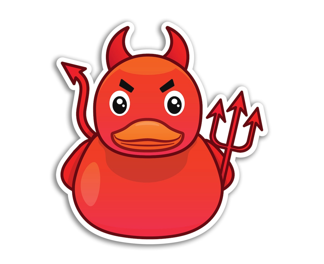 2 X 10cm Devil Rubber Ducks Vinyl Stickers Kawaii Toys Kids Bath ...