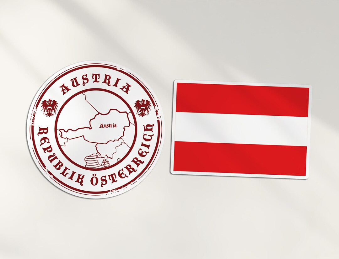 2 X 10cm Austria Vinyl Stickers Austrian Europe Country Map Flag ...