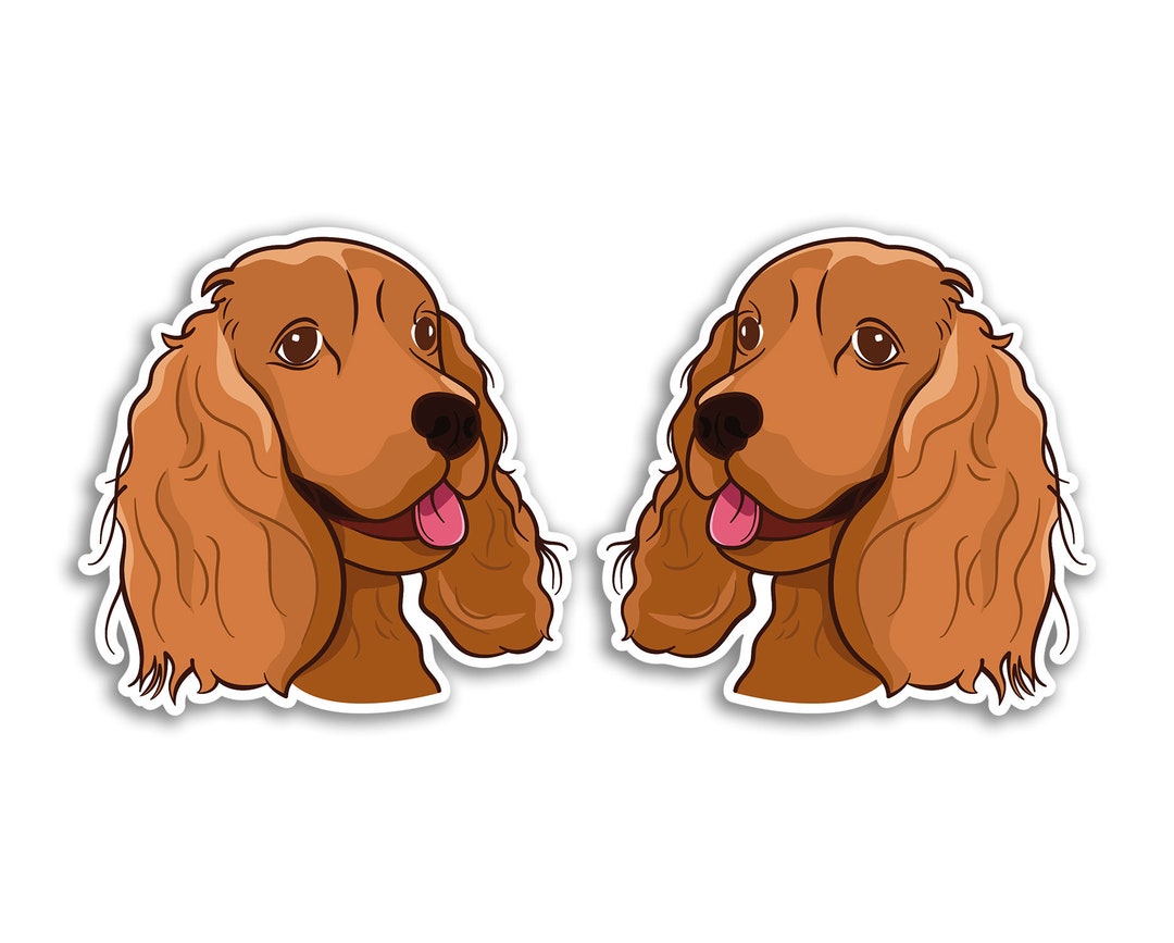 2 X 10cm Cocker Spaniel Dog Vinyl Stickers Ginger Adorable Dogs Puppy ...