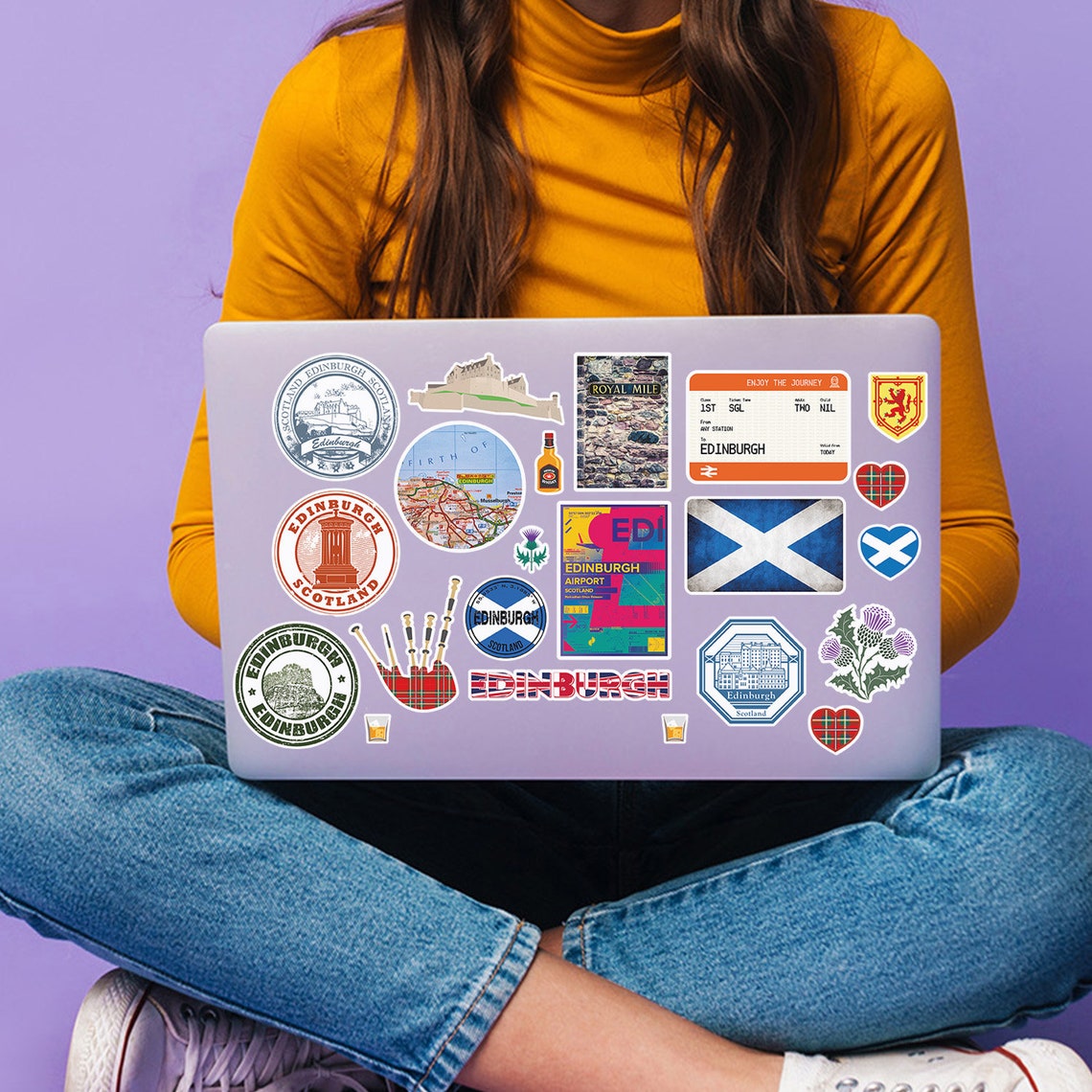A4 Sticker Sheet Edinburgh Landmarks Vinyl Stickers - Scotland City ...