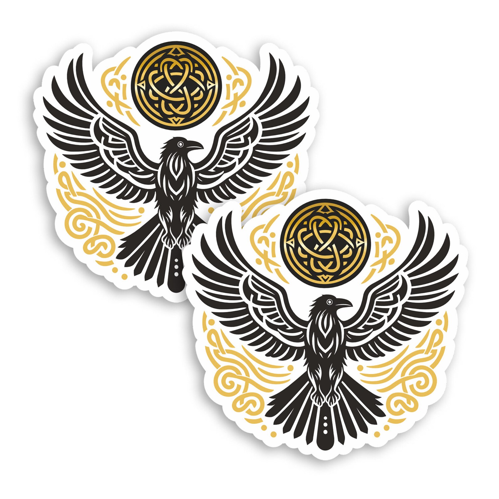2 X 10cm Raven of Odin Vinyl Stickers Norse Celtic Bird Crow Sticker ...