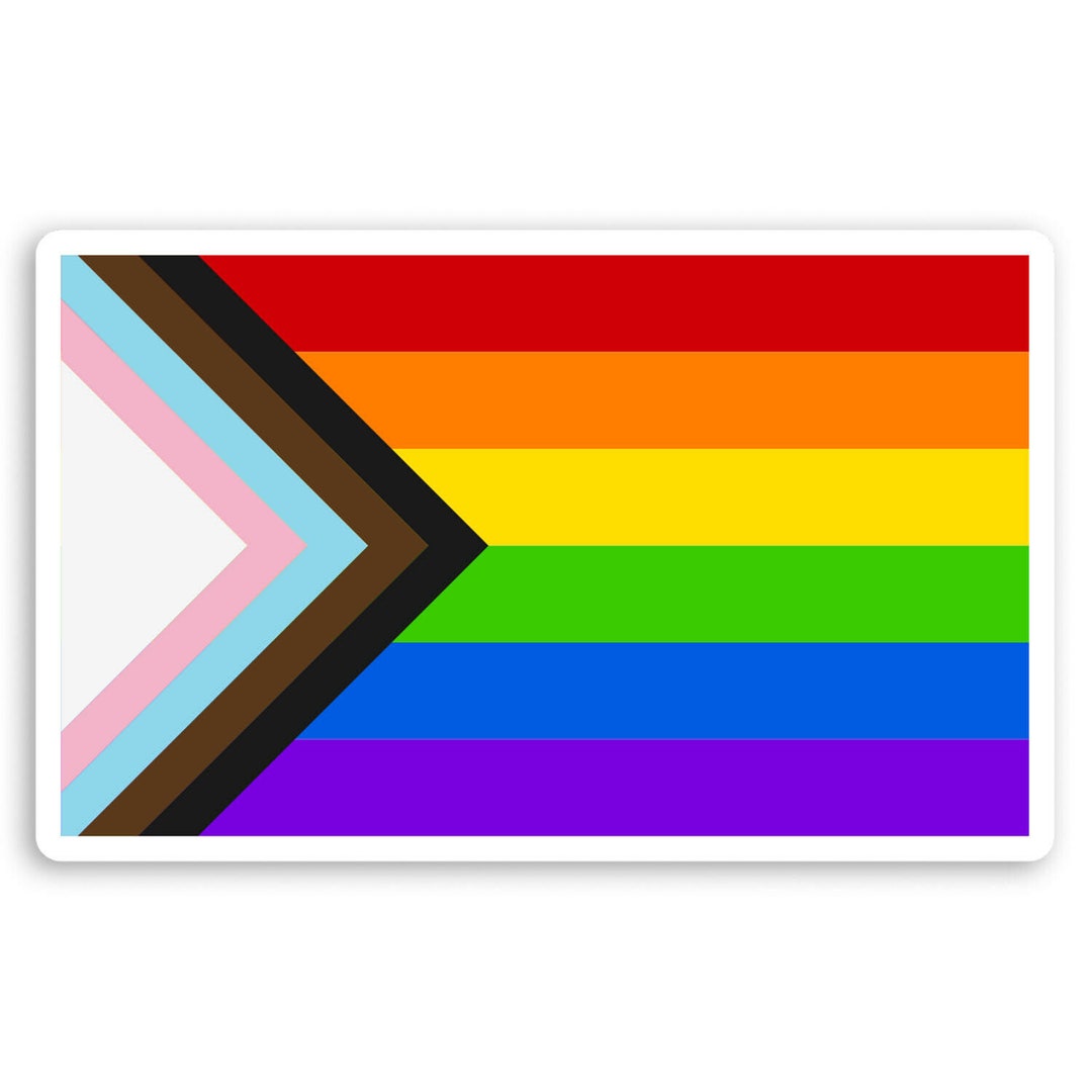 2 X 10cm Progress Pride Flag Vinyl Stickers - LGBTQ Love Support ...