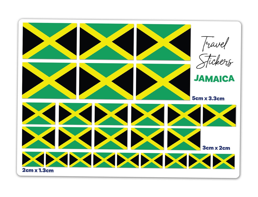 A5 Sticker Sheet Jamaica Flag Vinyl Stickers Jamaican Travel Holiday ...