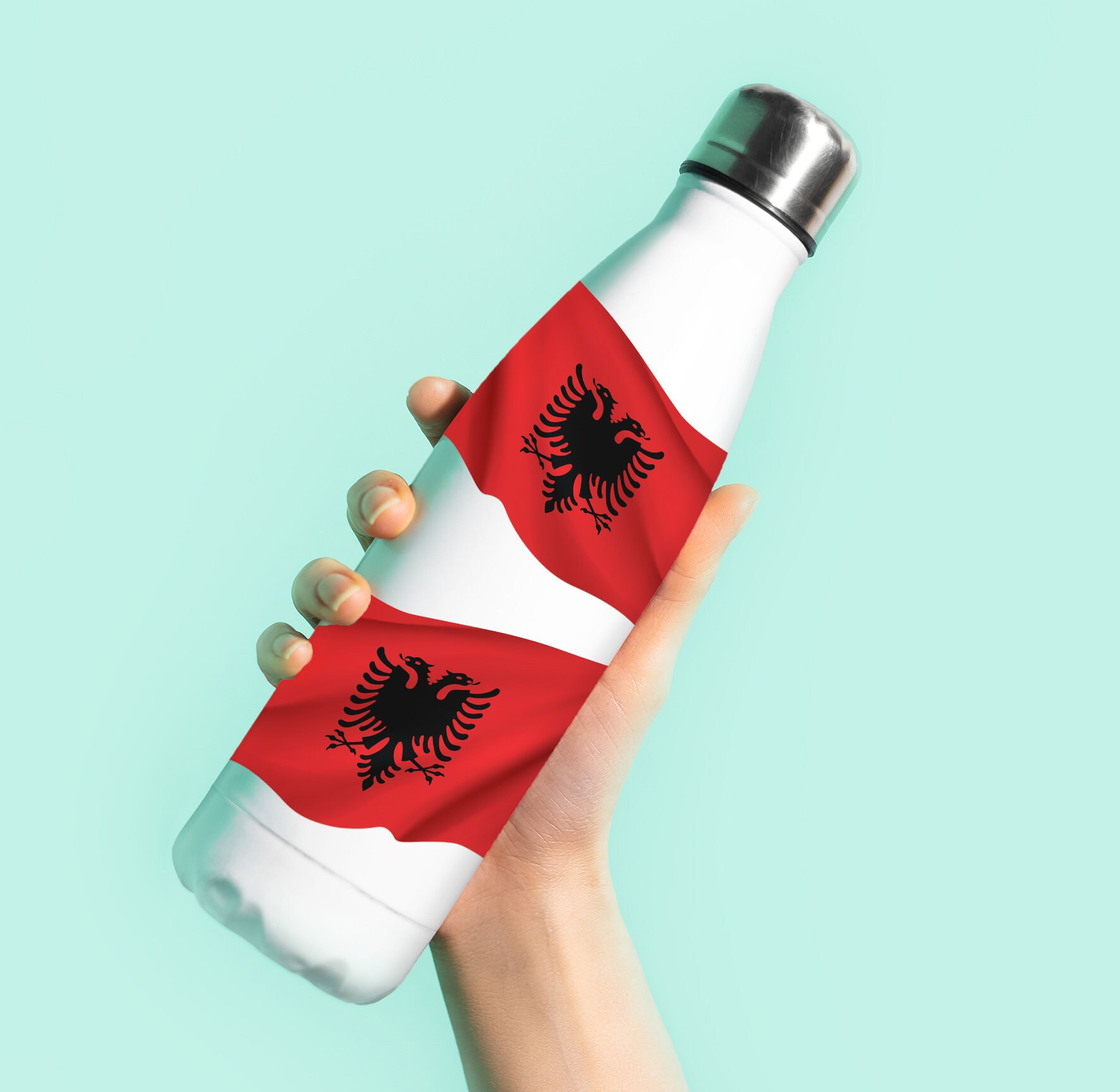 2 X 10cm Waving Albania Flag Vinyl Stickers - Albanian Travel Adventure ...