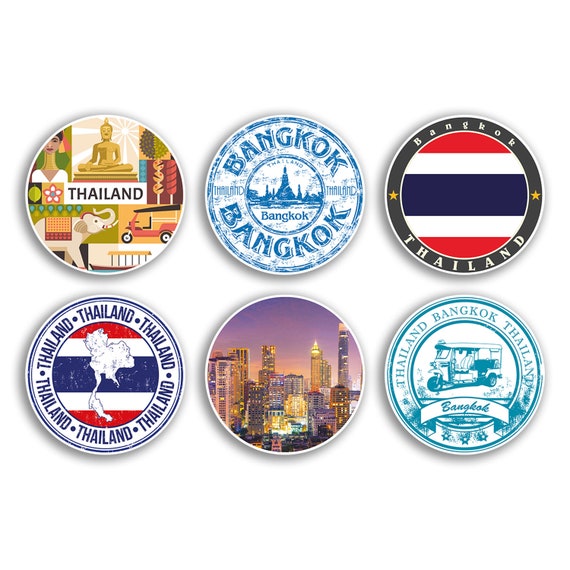 6 X 10cm Thailand Vinyl Stickers Thai Country City Travel - Etsy