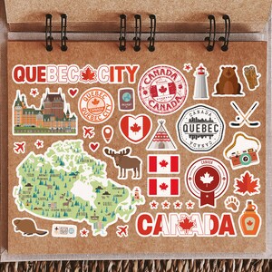 A5 Sticker Sheet Quebec City Landmarks Vinyl Stickers Canada Canadian ...