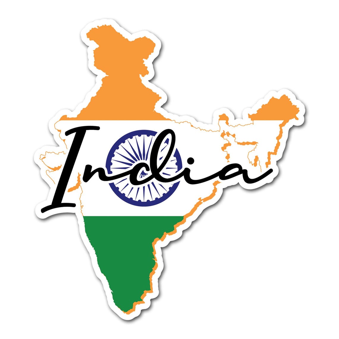 2 X 10cm India Flag Vinyl Stickers - Indian Map Travel Holiday World ...