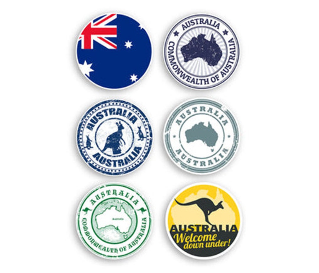 6 X 8cm Australia Vinyl Stickers - Australian Down Under Holiday Travel ...