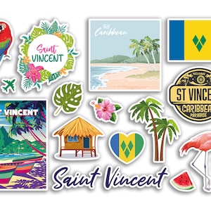 A5 Sticker Sheet Saint Vincent Vinyl Stickers - Caribbean Tropical ...