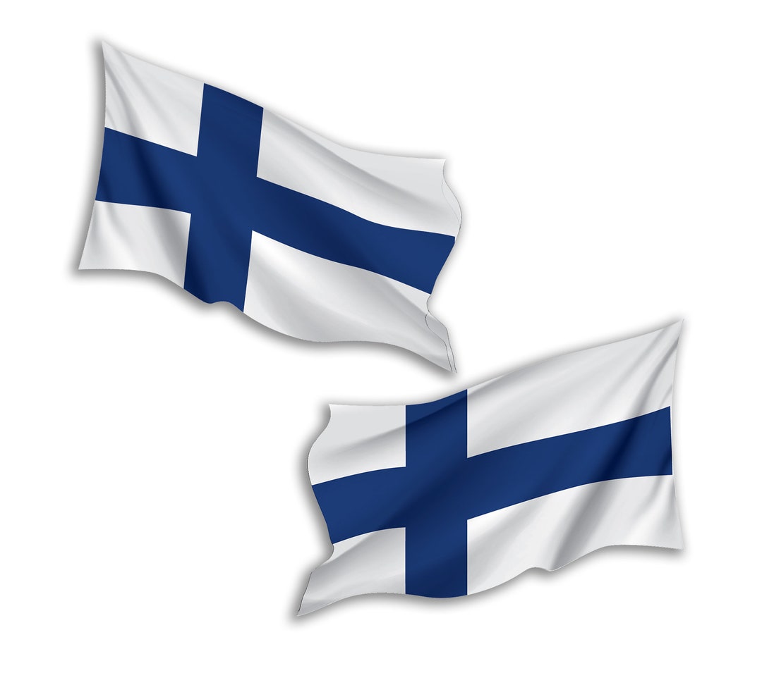 2 X 20cm Waving Finland Flag Vinyl Stickers Finnish Travel Adventure ...