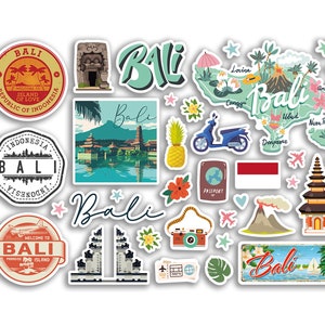 A5 Sticker Sheet Bali Landmarks Vinyl Stickers Indonesia Beach Sea ...