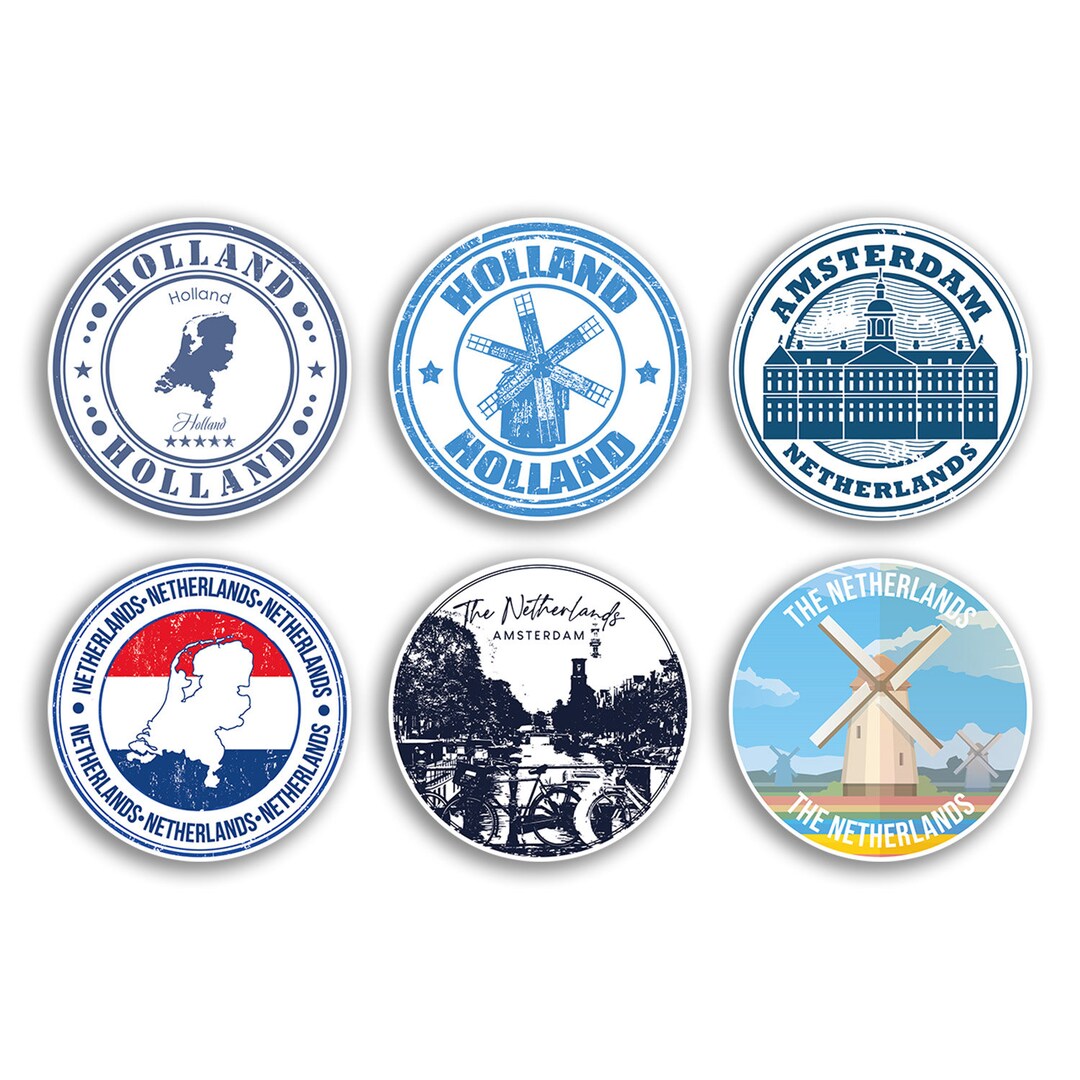 6 X 10cm the Netherlands Vinyl Stickers Holland Country City Travel Map ...