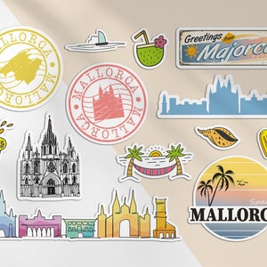 A5 Sticker Sheet Mallorca Landmarks Vinyl Stickers - Majorca Spain ...