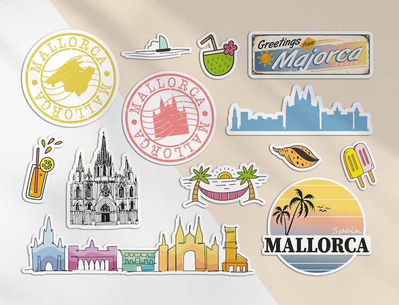A5 Sticker Sheet Mallorca Landmarks Vinyl Stickers Majorca - Etsy