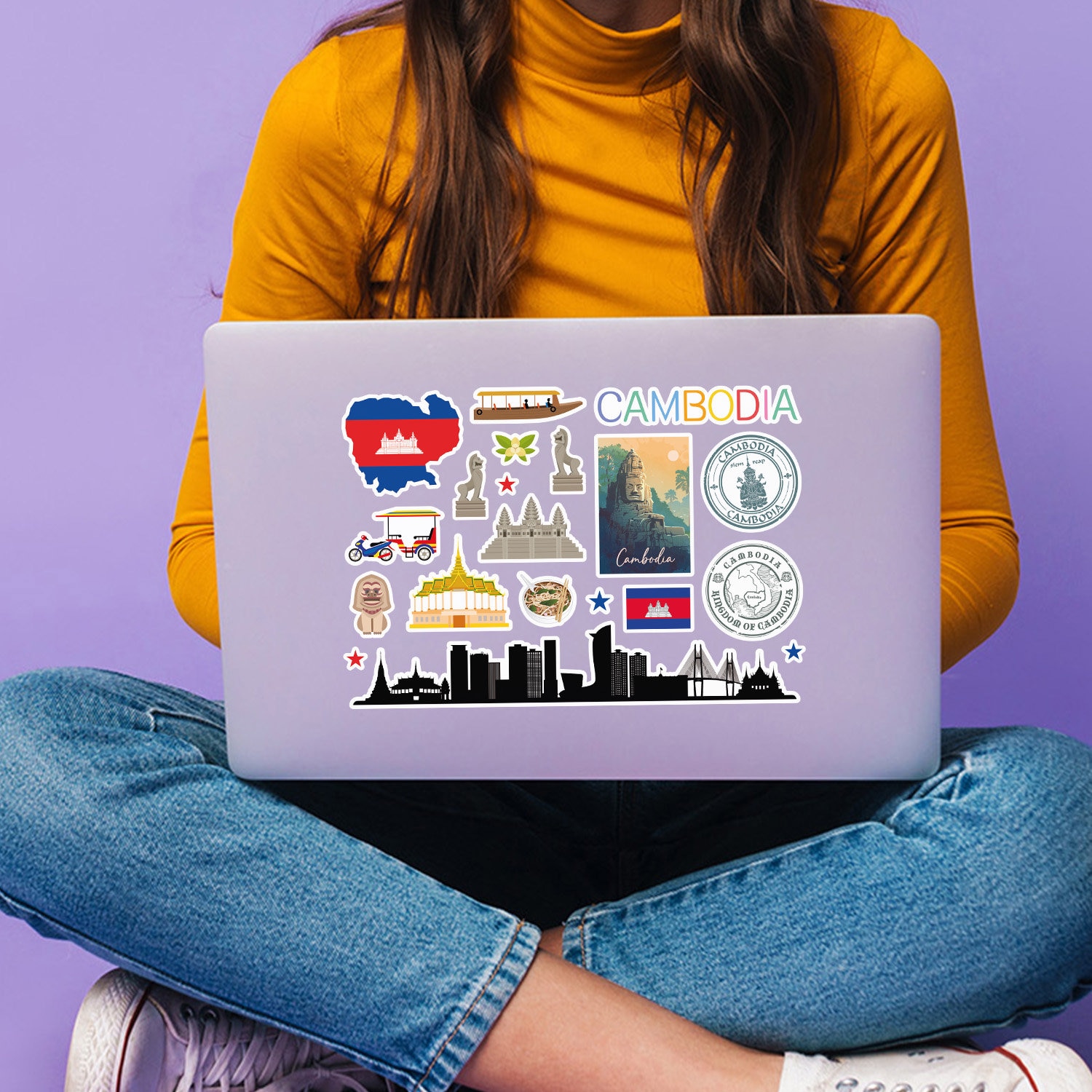 A5 Sticker Sheet Cambodia Landmarks Vinyl Stickers Cambodian - Etsy UK
