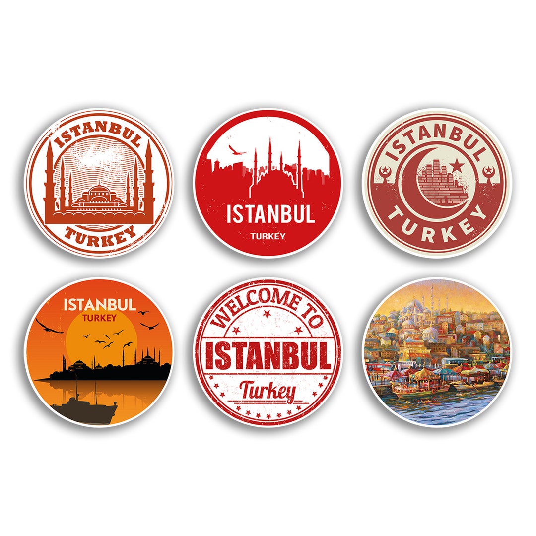 6 X 10cm Istanbul Vinyl Stickers - Turkey Yellow Country City Travel ...
