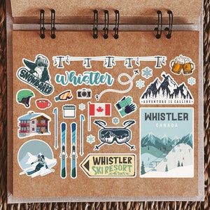 A5 Sticker Sheet Whistler Vinyl Stickers - Canada Ski Resort Mountains ...