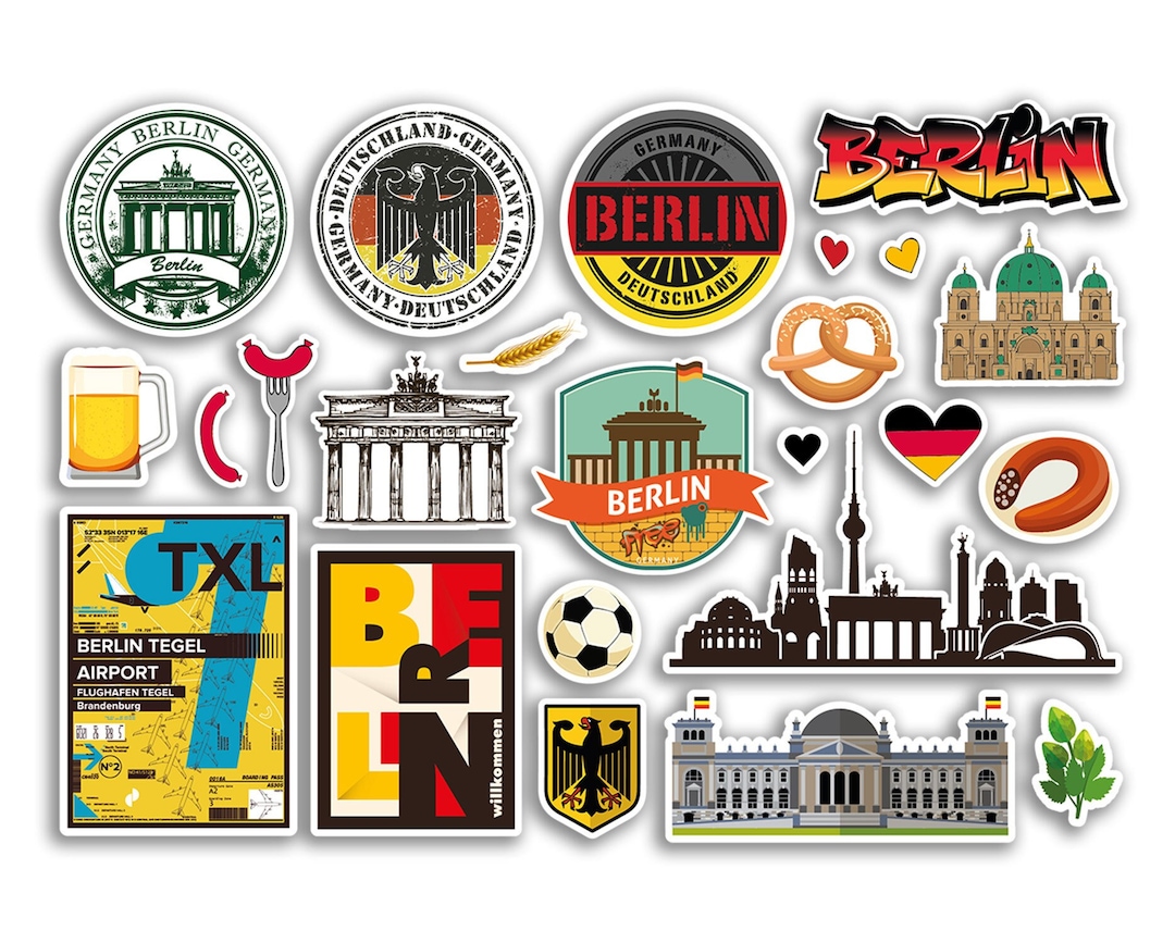 A5 Sticker Sheet Berlin Landmarks Vinyl Stickers - Germany German City ...