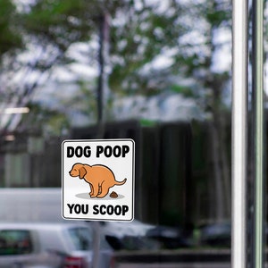 2 X 10cm Dog Poop You Scoop Vinyl Stickers Pick up Dogs Poo Pets ...