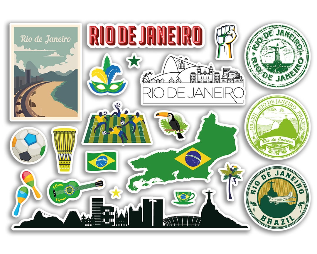 A5 Sticker Sheet Rio De Janeiro Landmarks Vinyl Stickers Brazil Beach ...