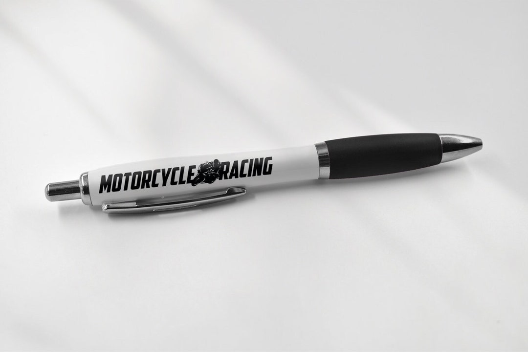 1 X Motorcycle Racing Black Pen - Motor Bike Racer Hobby Fan Team Sport ...