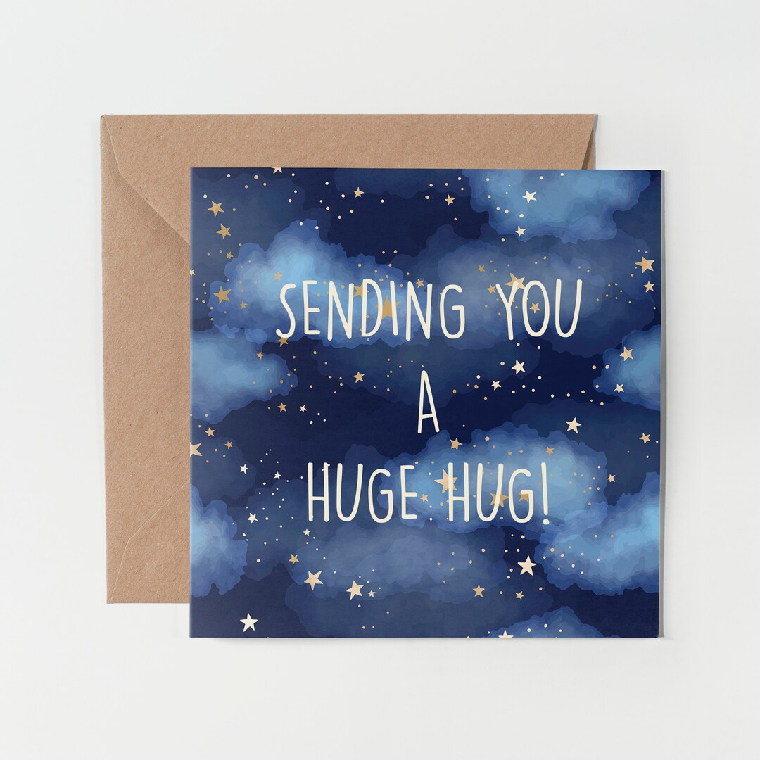 1 X Greeting Card - Huge Hug Space Stars Friend Valentines Thank You ...