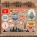 A5 Sticker Sheet Hanoi Landmarks Vinyl Stickers Vietnam Asia Beach ...