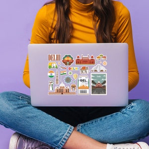 A5 Sticker Sheet Delhi Landmarks Vinyl Stickers - New India Indian ...