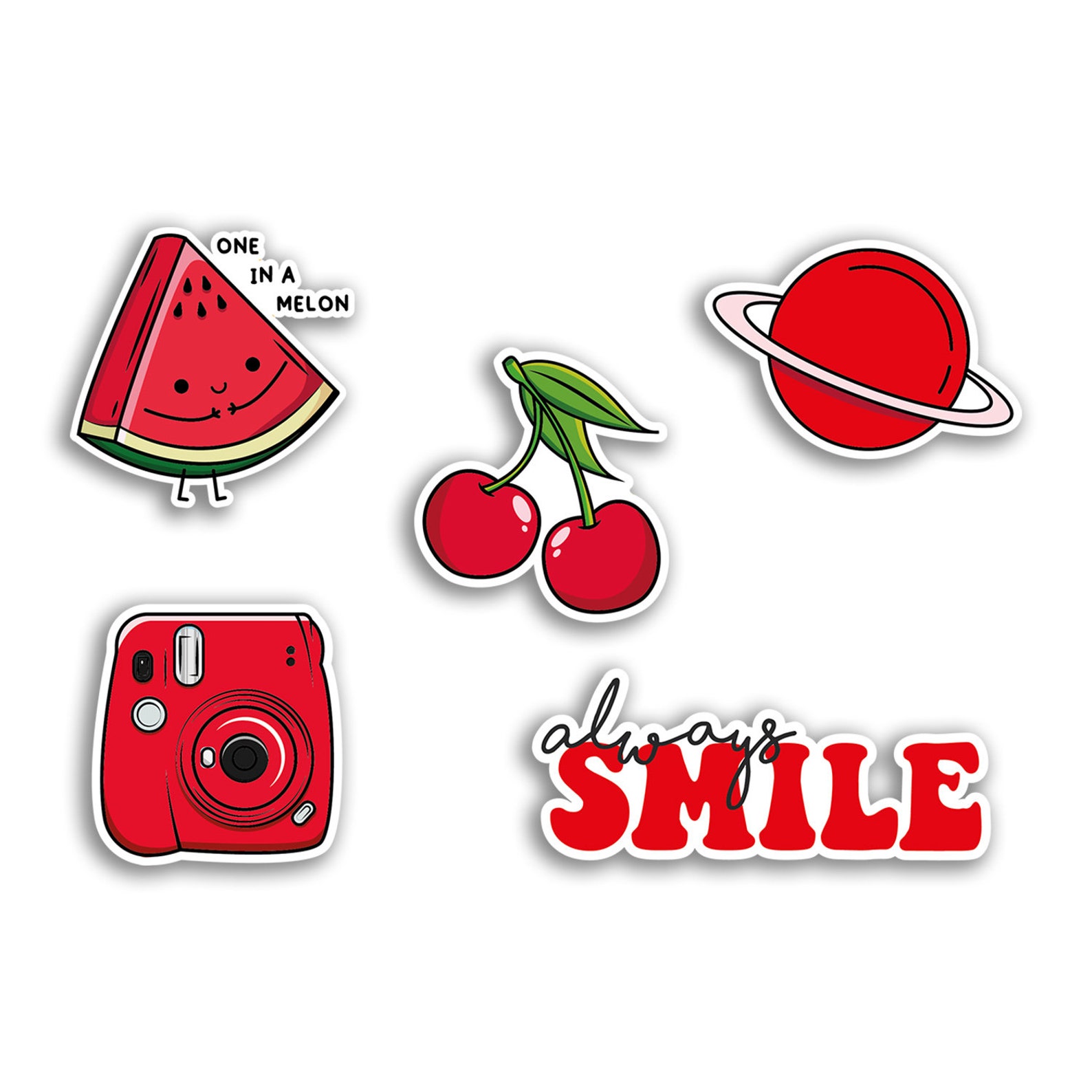 A5 Sticker Sheet Girly Colour Theme Stickers - Pink Purple Yellow Red ...