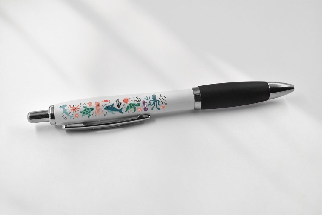 1 X Sea Creatures Black Pen - Fish Ocean Animals Stationary School ...