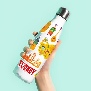 A5 Sticker Sheet Turkey Landmarks Vinyl Stickers - Bright Turkish Map ...