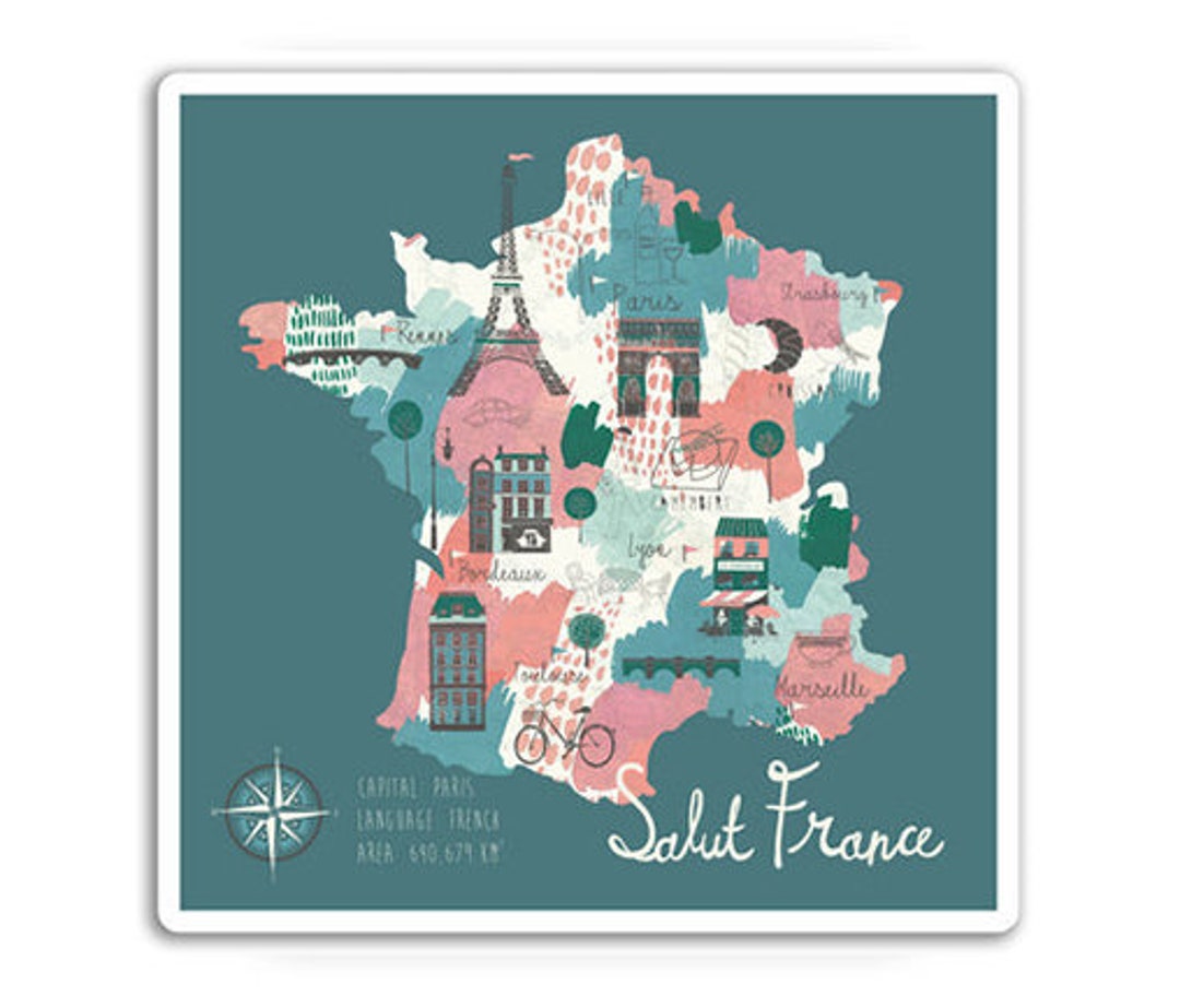 2 X 10cm Salut France Vinyl Stickers Landscape Holiday - Etsy