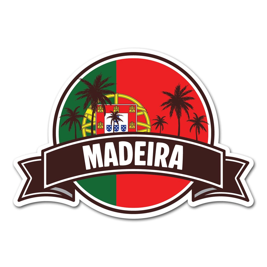 2 X 10cm Madeira Vinyl Stickers - Portugal Portuguese Flag City Palm ...