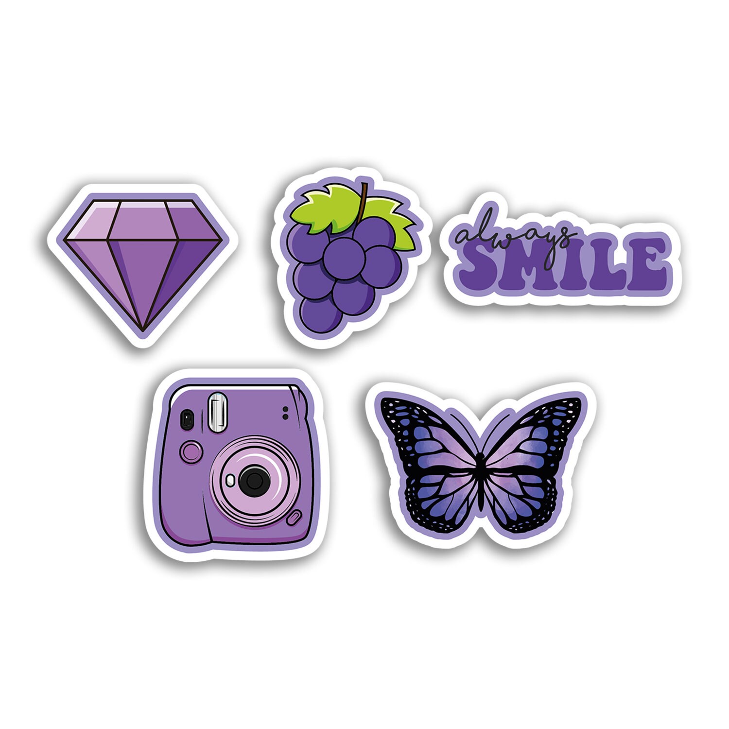 A5 Sticker Sheet Girly Colour Theme Stickers - Pink Purple Yellow Red ...