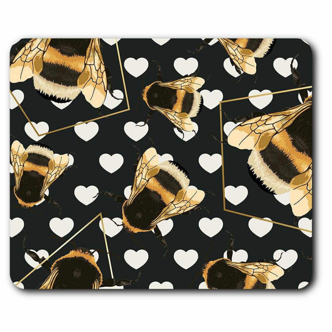 1 X Art Deco Bumble Bee Mouse Mat Flower Insect Animal Abstract Desk ...