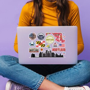 A5 Sticker Sheet Maryland Landmarks Vinyl Stickers USA America States ...