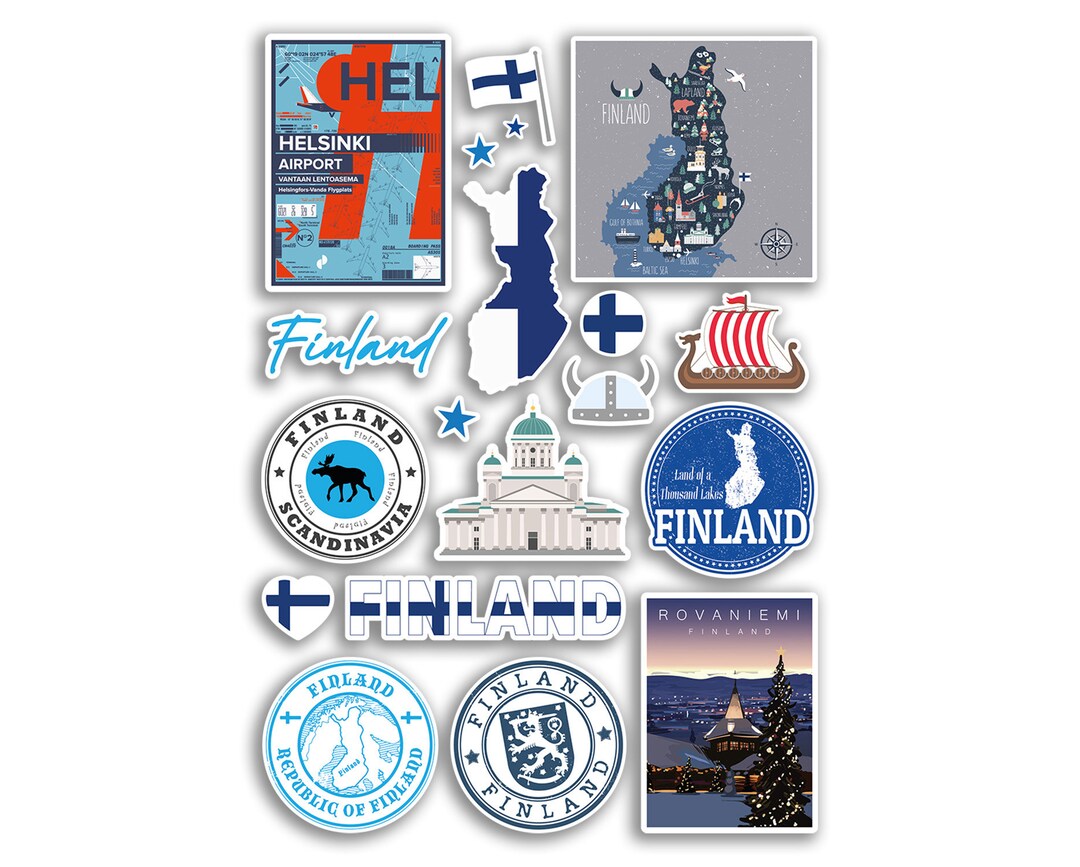 A4 Sticker Sheet Finland Vinyl Stickers Helsinki City Landmarks City ...
