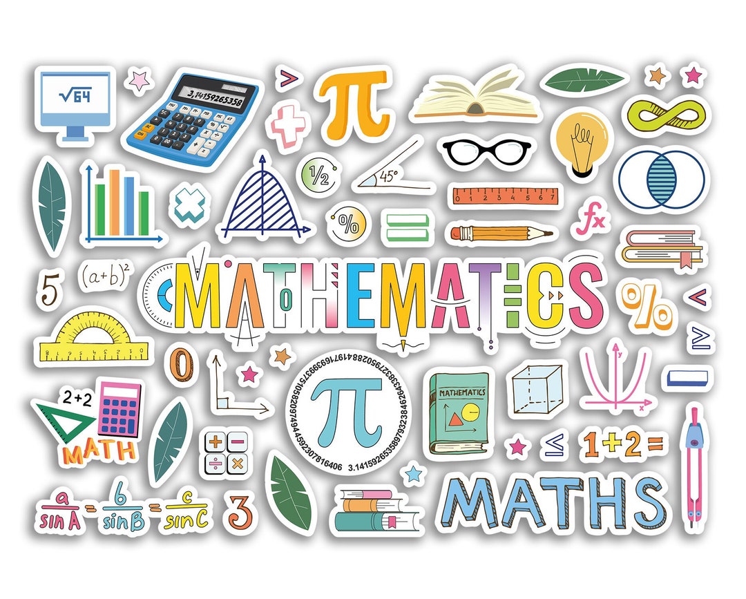 A4 Sticker Sheet Mathematics Vinyl Stickers - Maths Fan Lesson School ...