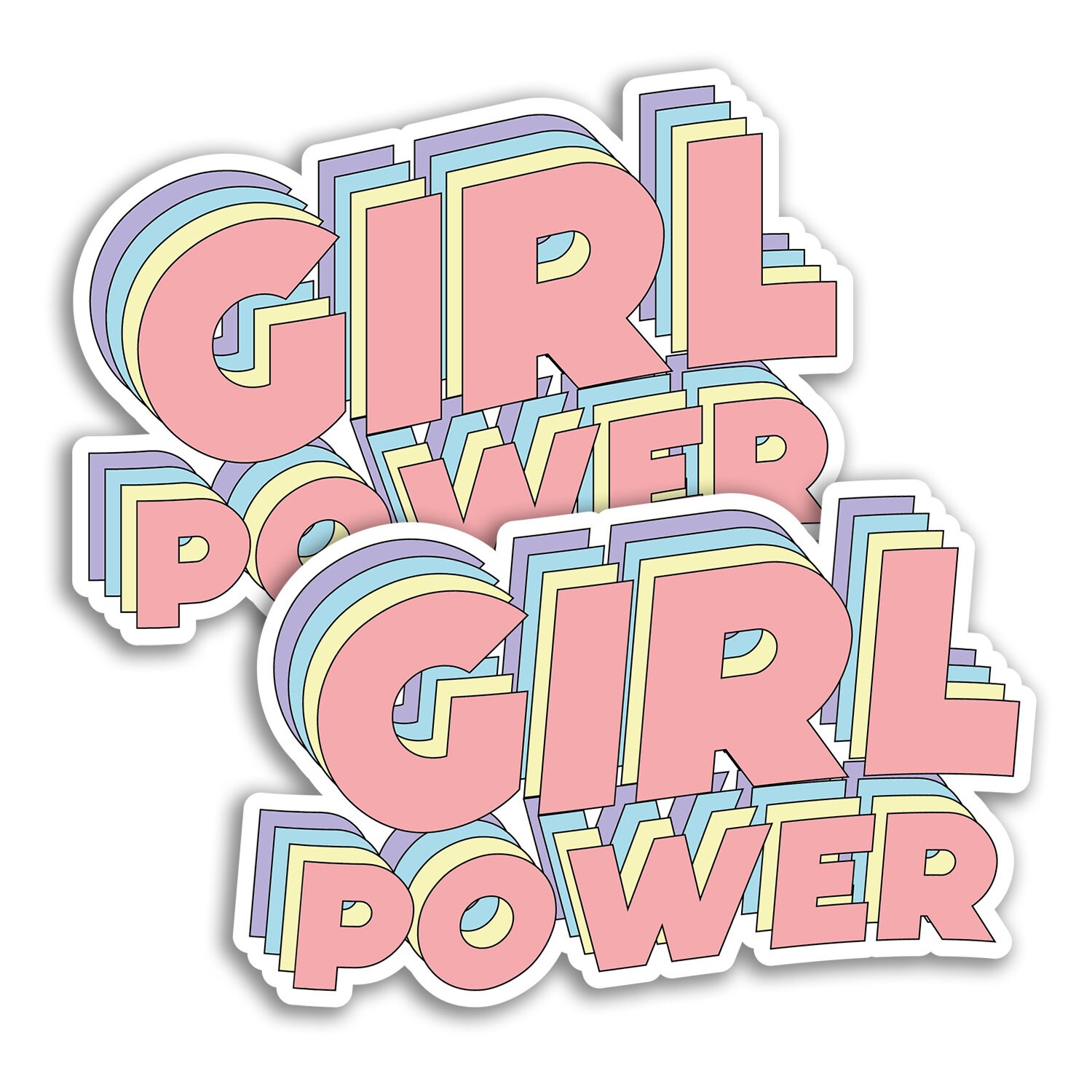 2 X 10cm Girl Power Vinyl Stickers - Pink Women Teen Girls Daughter ...