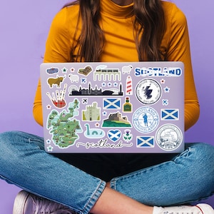 A4 Sticker Sheet Scotland Landmarks Vinyl Stickers - Scottish City Map ...