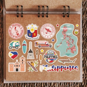A5 Sticker Sheet Philippines Landmarks Vinyl Stickers - Country Map ...