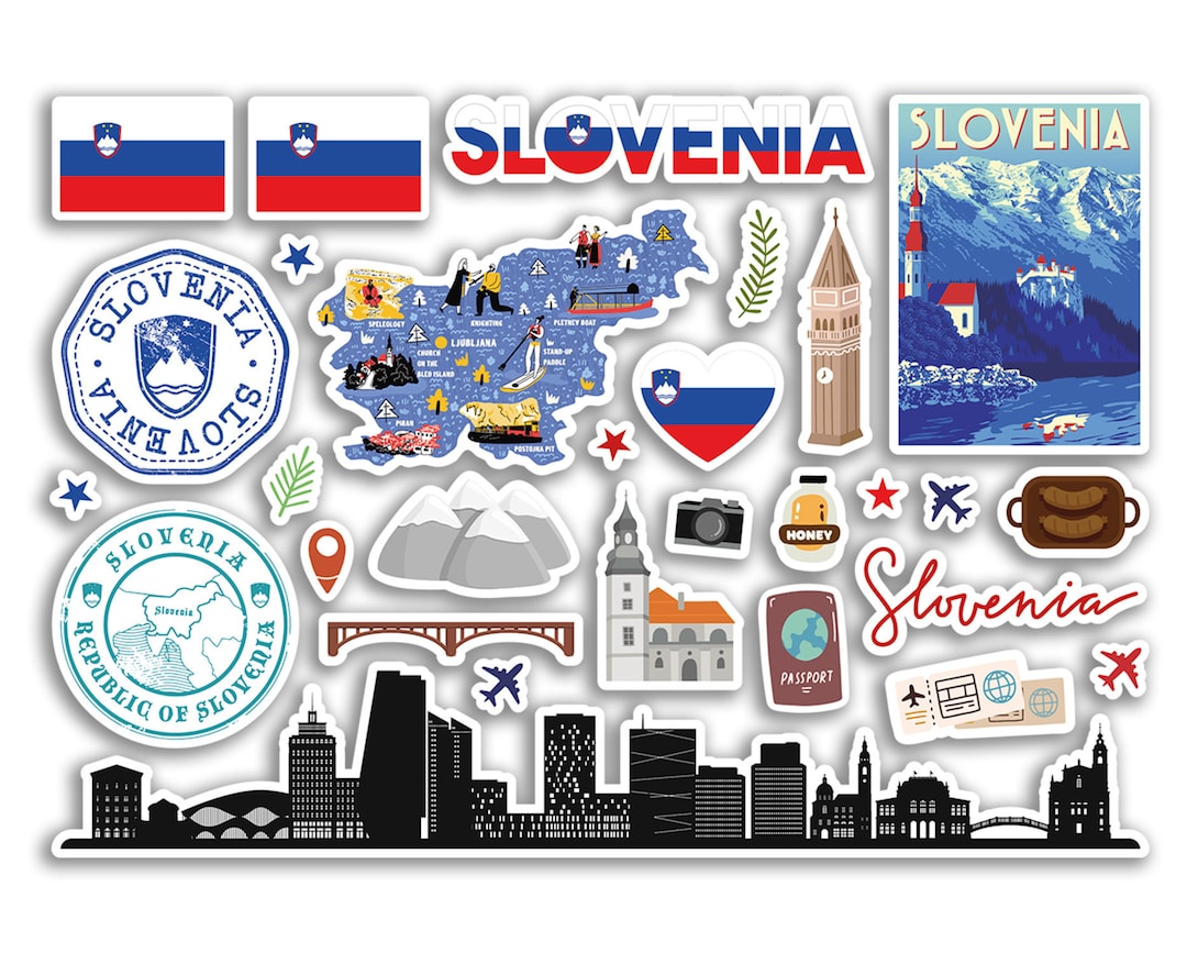 A5 Sticker Sheet Slovenia Landmarks Vinyl Stickers Slovenian Country ...