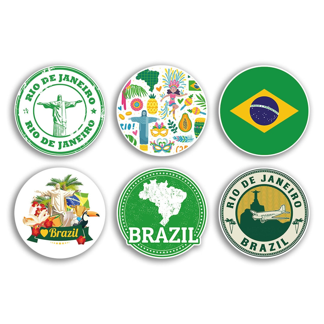 6 X 10cm Brazil Vinyl Stickers - Brazilian Green Country City Travel ...
